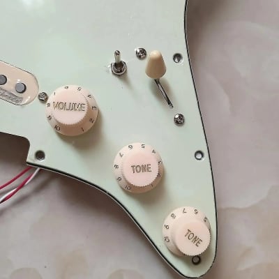 Mint Green Strat Style Guitar Loaded Prewired Pickguard with | Reverb