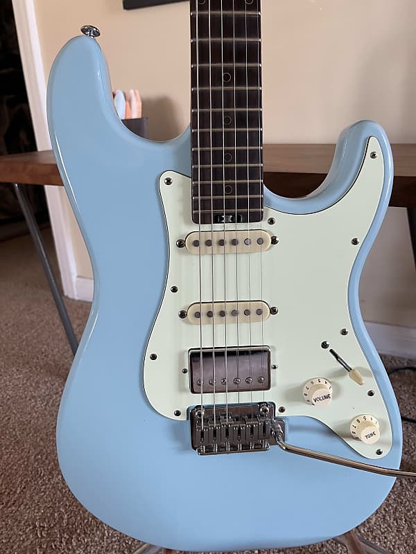 Schecter Stratocaster Style Guitar HSS - blue | Reverb