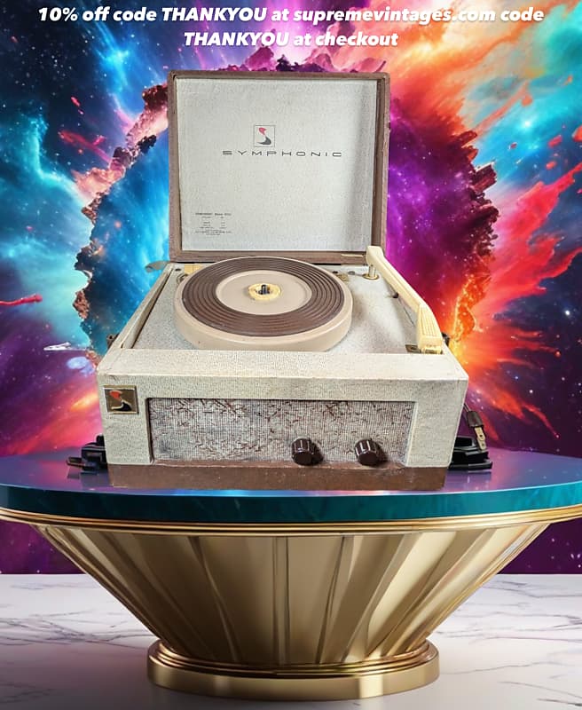 Antique Vintage Working Symphonic Briefcase Turntable Vinyl | Reverb