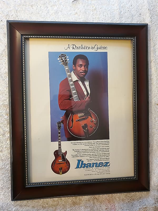 1978 Ibanez Guitars Color Promotional Ad Framed George Benson | Reverb