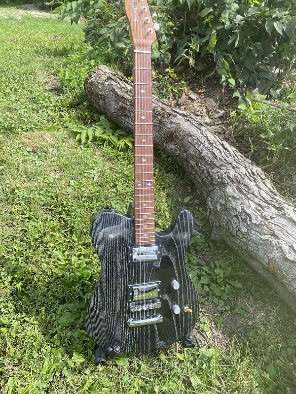 Kaufman Custom Guitars Tele HH Red Oak 2022 Black with silver | Reverb