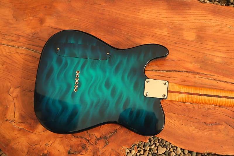 Pearlvibe tele real full abalone top Blue Bayou vintage | Reverb