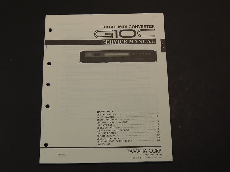 Yamaha G10C Service Manual [Three Wave Music] | Reverb