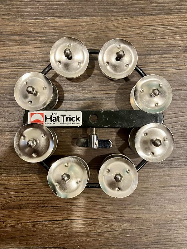 Rhythm Tech Hat Trick Mounted Tamborine - Black and Nickel | Reverb