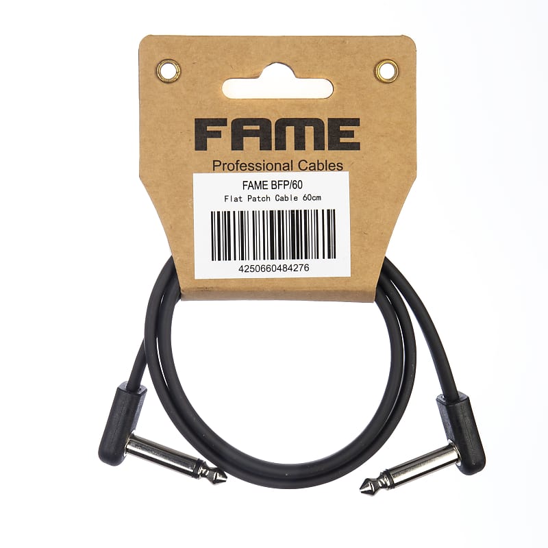 Fame BFP/60 Patch Cable Flat 600mm (Black) - Cable | Reverb