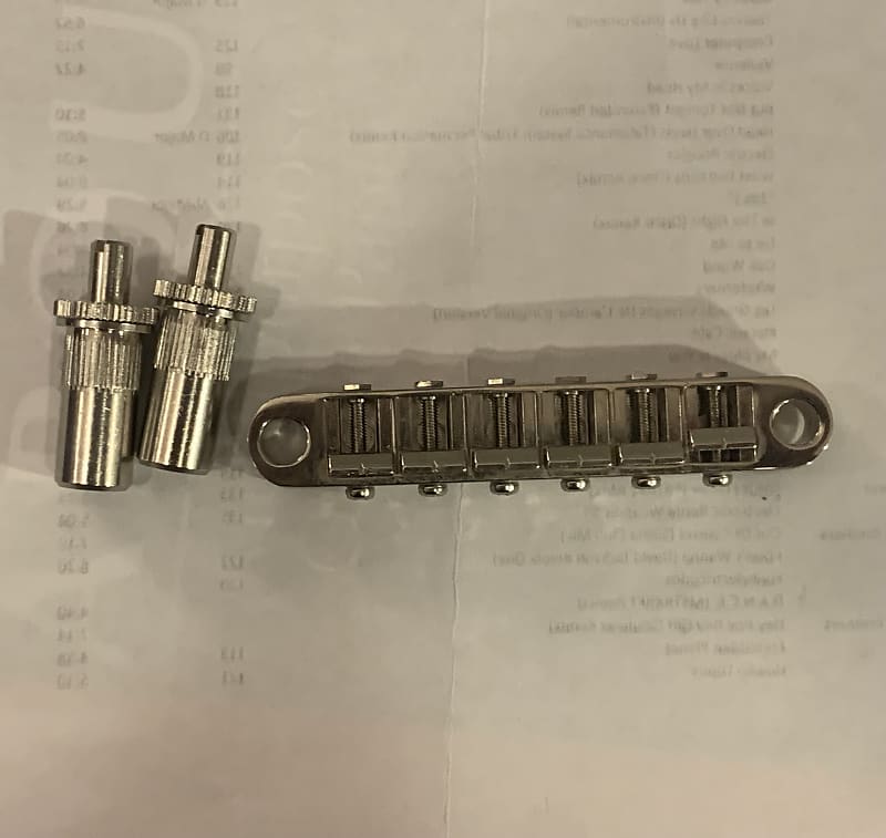 Gotoh Tune-o-matic Bridge with Studs/Bushings, Nickel | Reverb