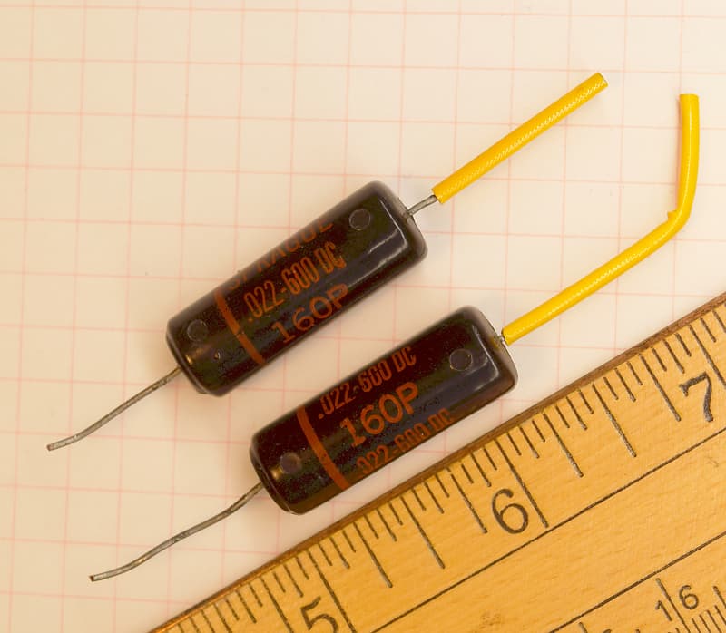 Pair of Vintage Sprague Black Beauty Tone Caps .022 Mid 1960s | Reverb