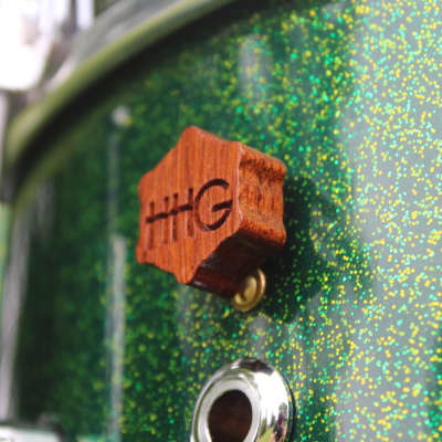 HHG Drums 14x7 Heritage Oak Stave 2019 Triple Green Metallic | Reverb