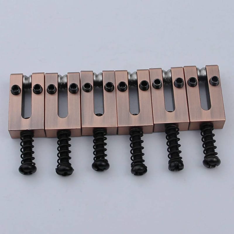6PCS Red Bronze Brass Materiel Strat Tele Style Guitar Bridge | Reverb