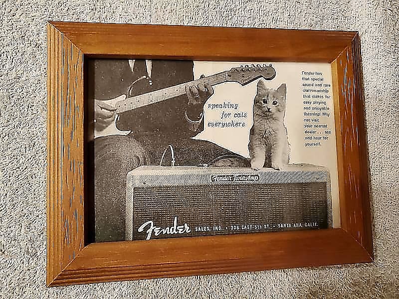 1958 Fender Promotional Ad Framed Stratocaster Tweed Twin Amp | Reverb
