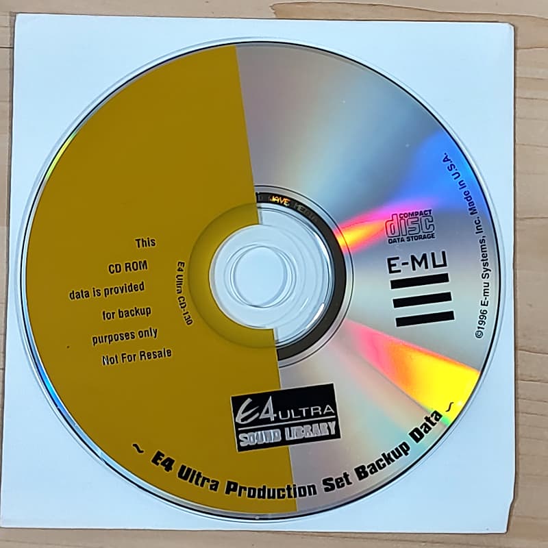 E-MU E4 Ultra Production Set Backup Data, emu CD | Reverb UK