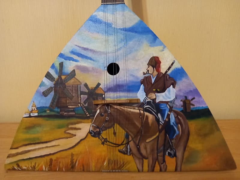 Balalayka Art Ukrainian Victory Kozak Javelin USSR Soviet | Reverb