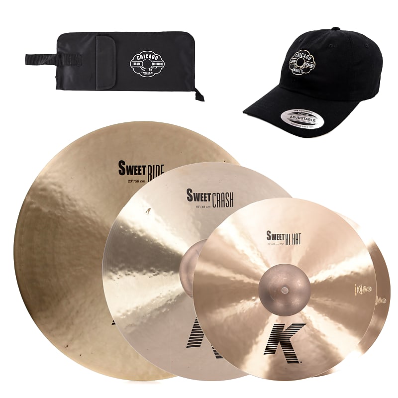 Zildjian 16/19/23" K Sweet Cymbal Set w/CDE Logo Hat & Stick | Reverb