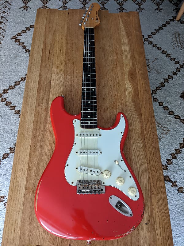 Haar Strat 2014 Fiesta Red Medium Aging | Reverb