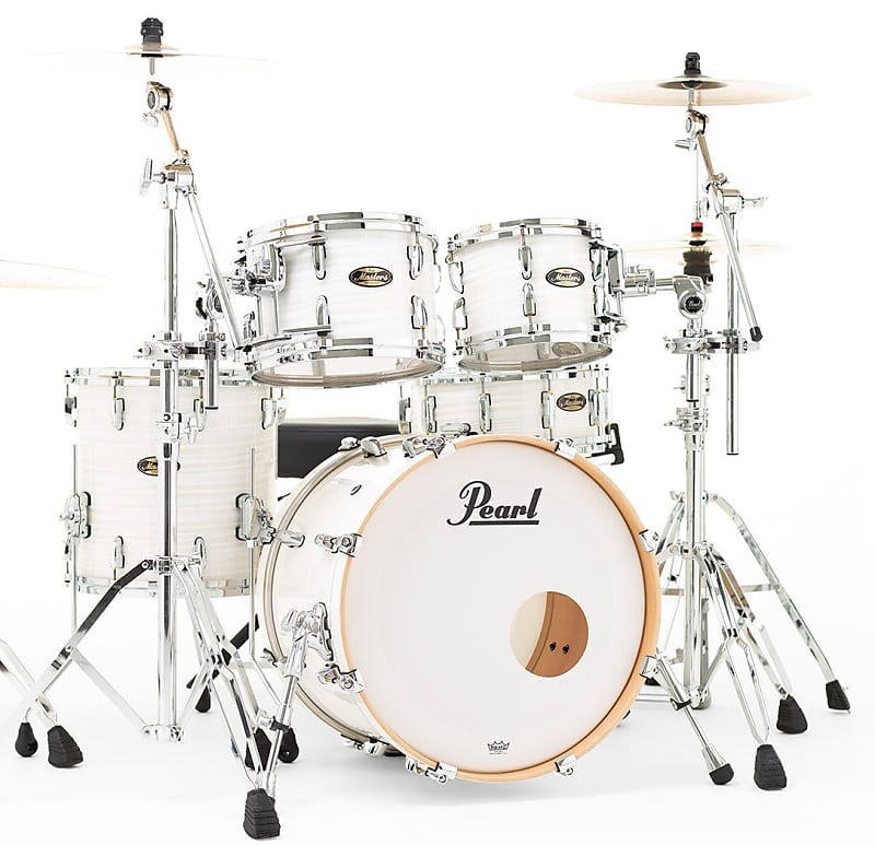Pearl Masters Maple Gum MMG 904XP Silver White | Reverb