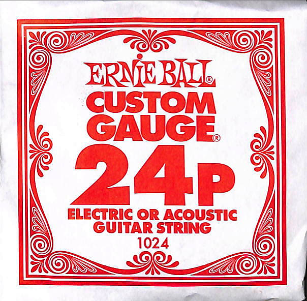 Six (6) - .024P Ernie Ball - Custom Gauge Plain Electric / | Reverb