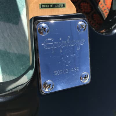 Epiphone Gibson Fat strat Stratocaster S210-BK 2002 Black | Reverb