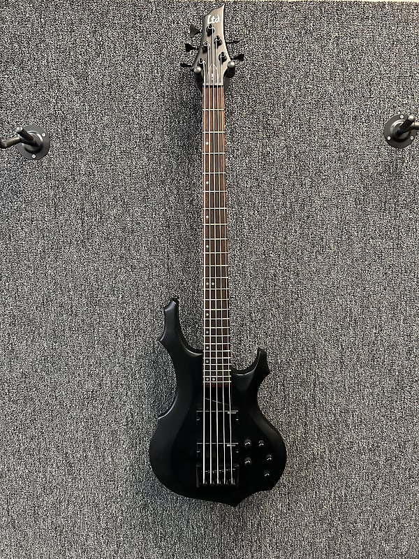 ESP LTD F-205 Satin Black 5 String Bass Guitar | Reverb