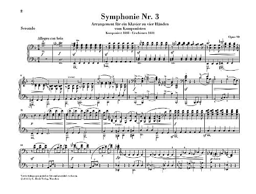 Johannes Brahms Symphonies No 3 And 4 Arranged For Piano Four | Reverb