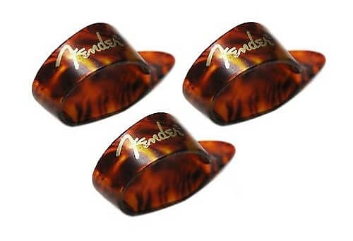 Fender THUMB PICK 3 Pack Medium Tortoiseshell | Reverb