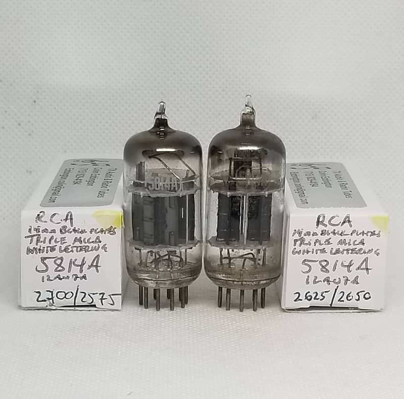 RCA 5814A Black Plate Triple Mica Well Balanced Pair (8.3%) | Reverb