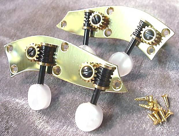 4/4 Brass Violin Machine Pegs - easy tune - geared | Reverb