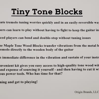 Tiny Tone Blocks - Maple Tonewood Kit - Hardtail Your Strat | Reverb