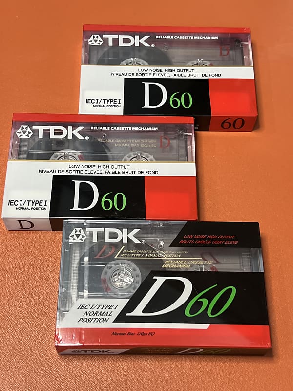 TDK 3 x Blank D60 Cassette Tapes for recording | Reverb