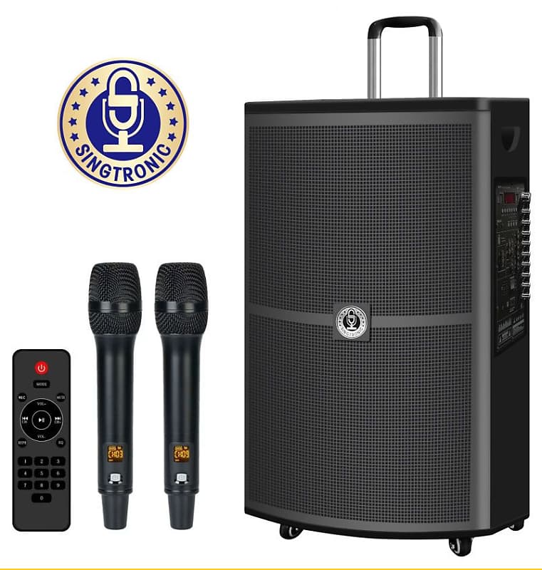 Portable Karaoke Speaker System w/ 2 UHF Wireless Mics 1500W | Reverb