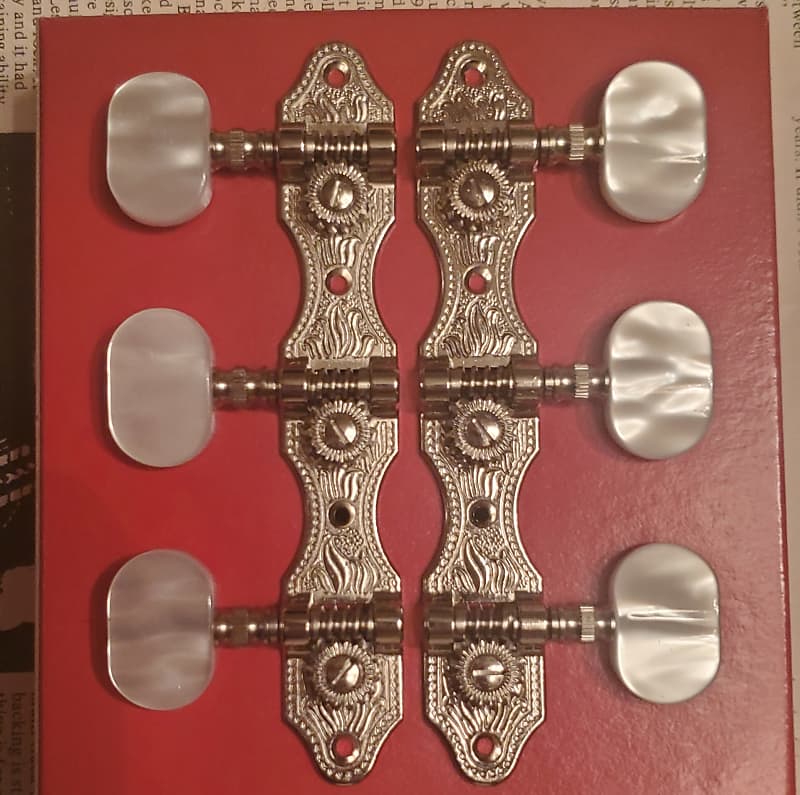 Schaller Machine heads for classical guitar - Nickel | Reverb