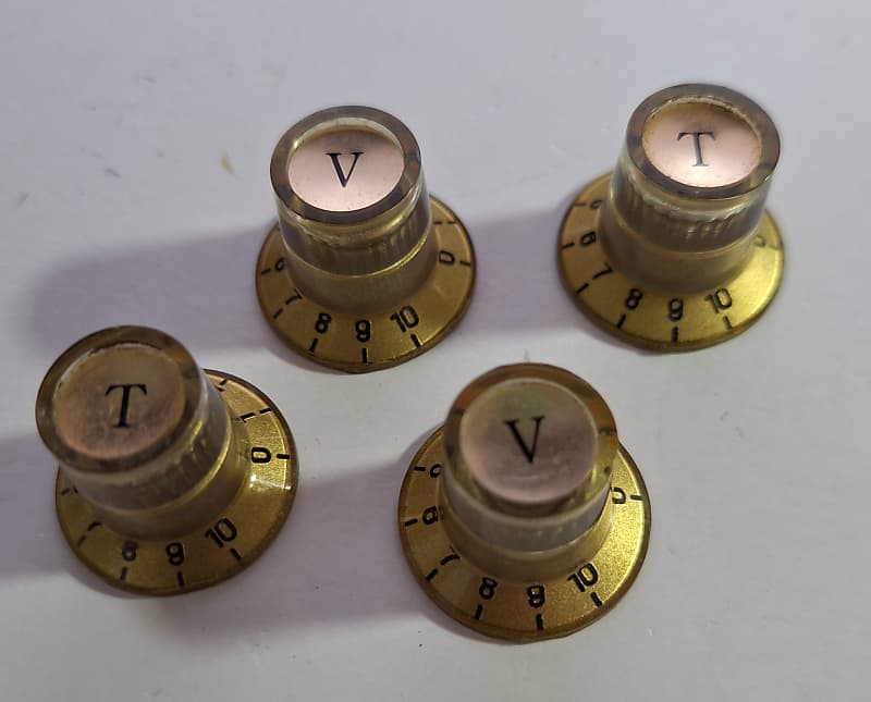 Original 1960's Ibanez Univox Teisco MIJ Gold WitchHat Knobs | Reverb