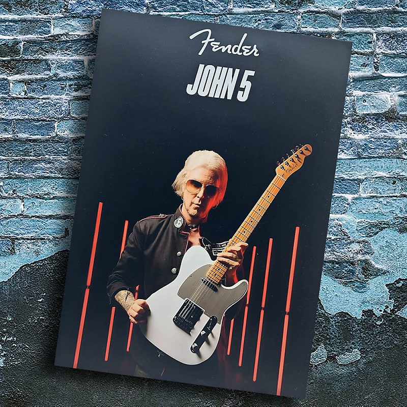 FENDER JOHN 5 TELECASTER POSTER TELE MARILYN MANSON MOTLEY | Reverb