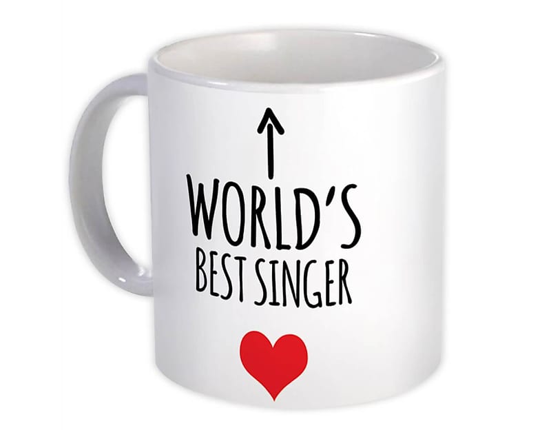 Worlds Best SINGER : Gift Mug Heart Love Family Work | Reverb
