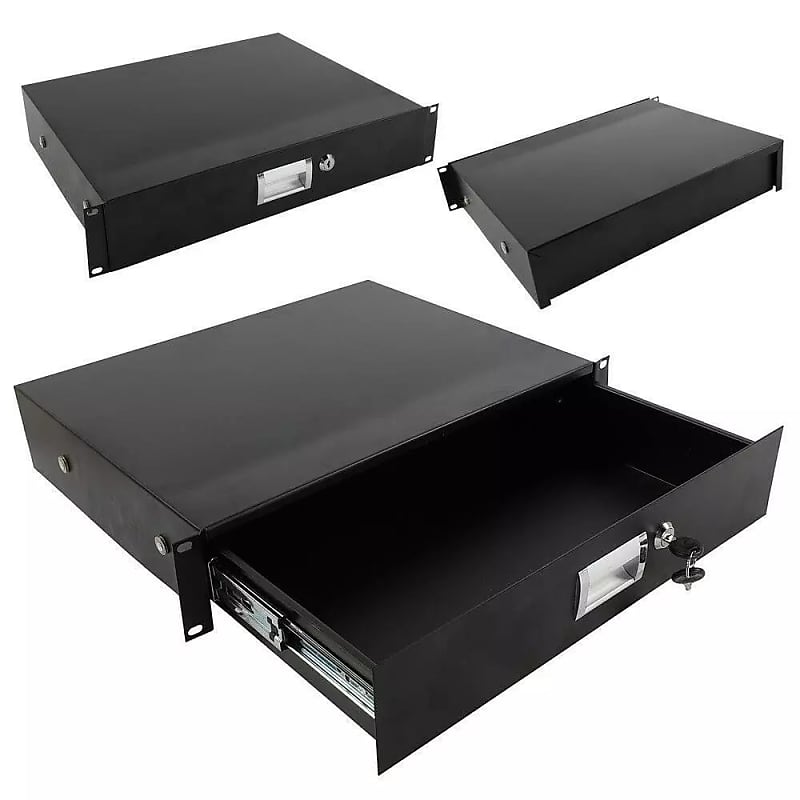 2U 19" Rack Mount Locking Drawer | Pro Audio DJ Server Rack | Reverb