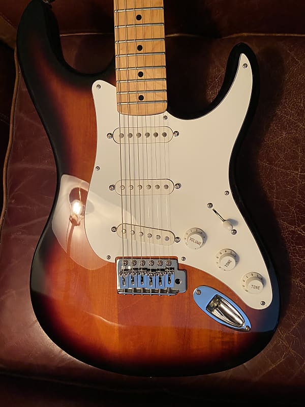 Samick SSM-1 Tobacco Sunburst Strat copy PLEKed and shielded | Reverb