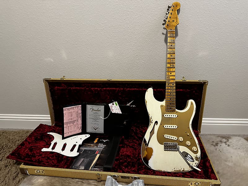 Fender custom shop 56 thinline Stratocaster 1956 Strat relic | Reverb