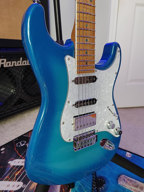 Custom Strat - Metallic Blue Sunburst - Professional Build | Reverb