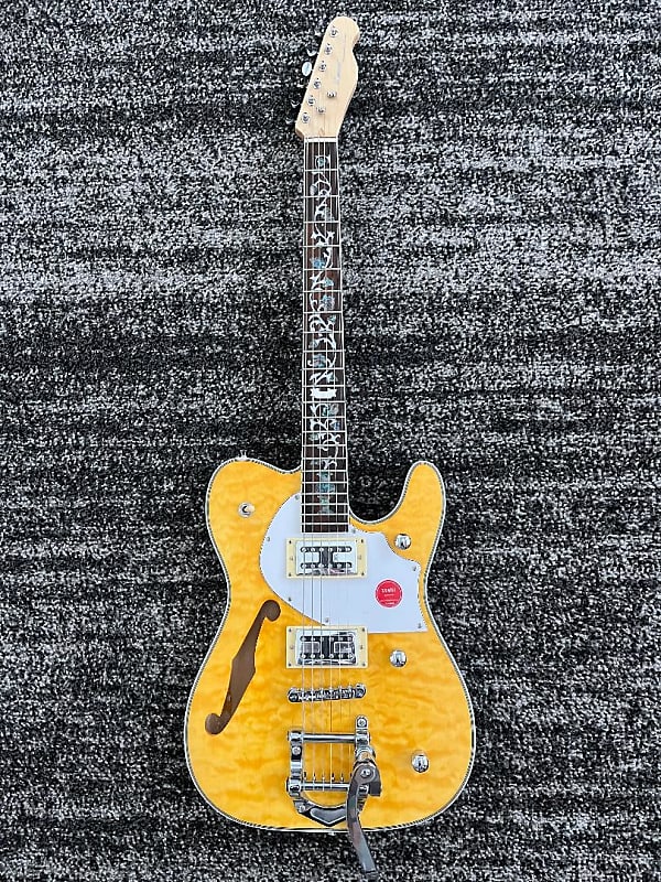 Zuwei Custom Series Quilted Maple Semi-Hollow Tele Style | Reverb
