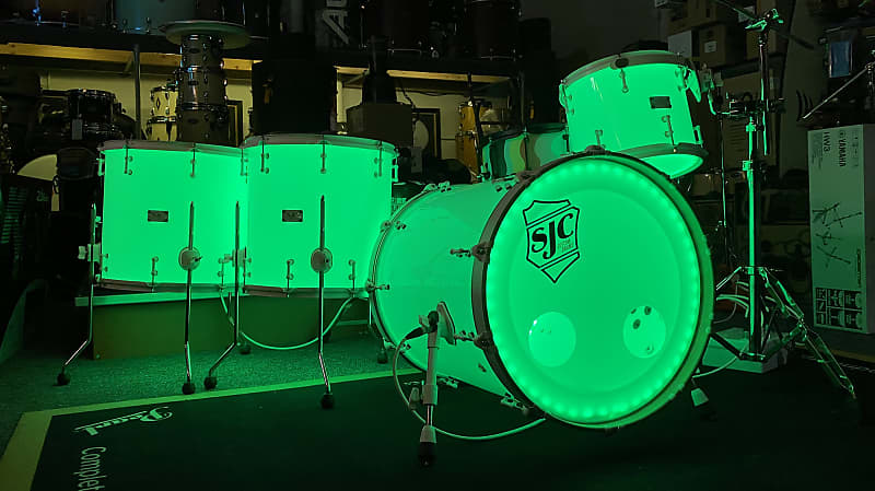 SJC Custom Drums 20" 4pc Acrylic Kit with LED Lighting system | Reverb