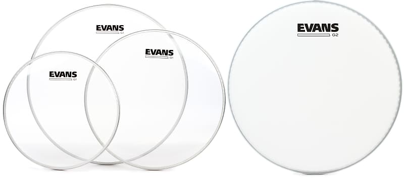 Evans G1 Clear 3-piece Tom Pack - 10/12/14 inch Bundle with | Reverb