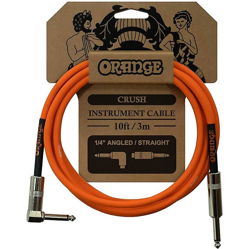 Orange Cables Crush 10ft Instrument Cable Angled to Straight | Reverb
