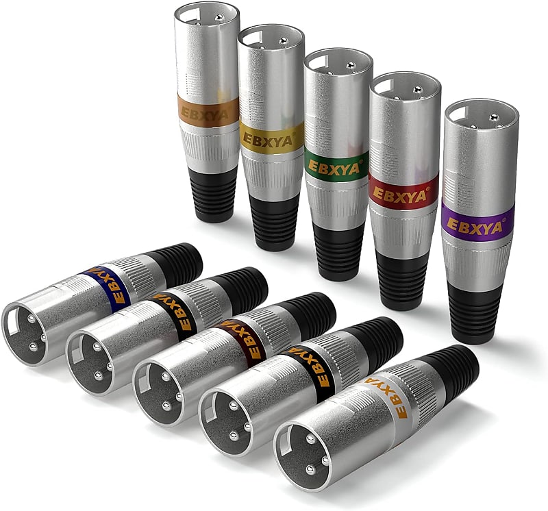 XLR Connector Male 10 Colors Plug with 3 Pins - DMX Connector | Reverb