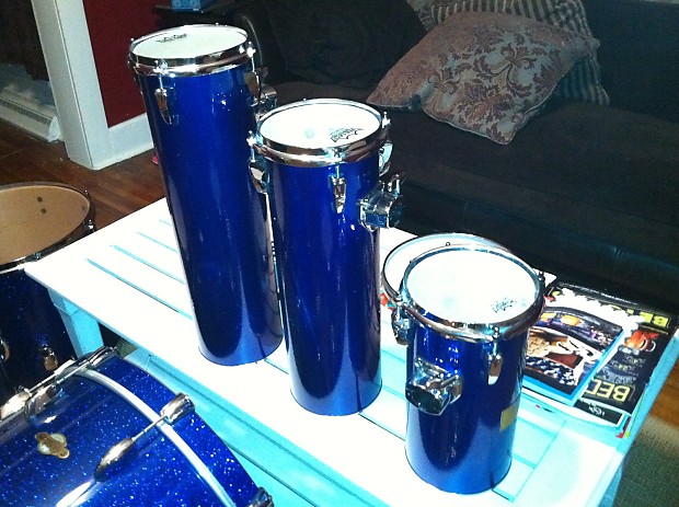 Pearl Rocket Toms/Quarter Toms Metallic Navy Blue Sparkle | Reverb