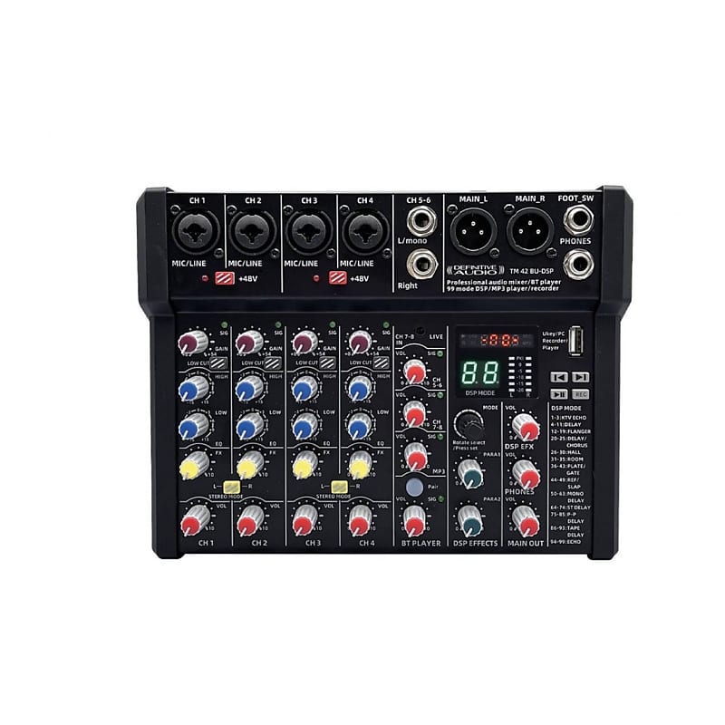 DEFINITIVE AUDIO - TM 42 BU-DSP - Mixeur USB DSP | Reverb