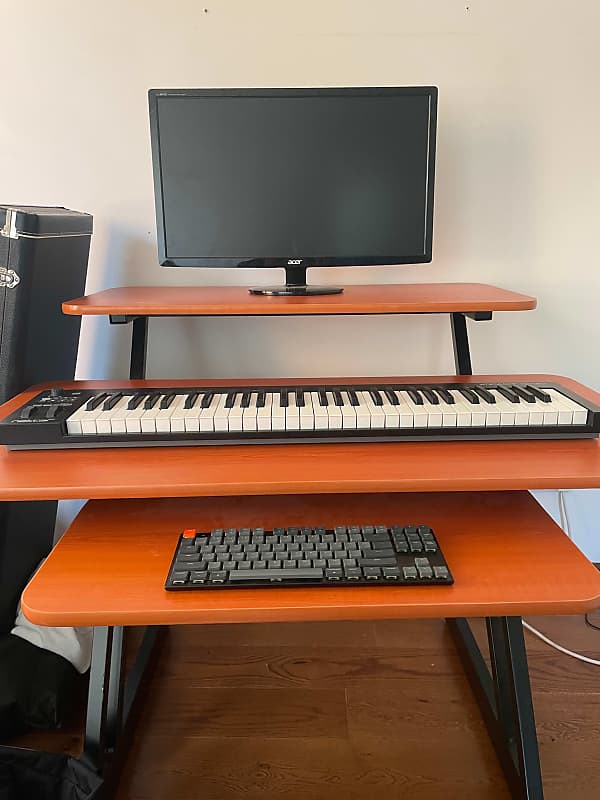 Gear4music 3 Tier Home Studio Desk 2022 - Natural Laminate | Reverb