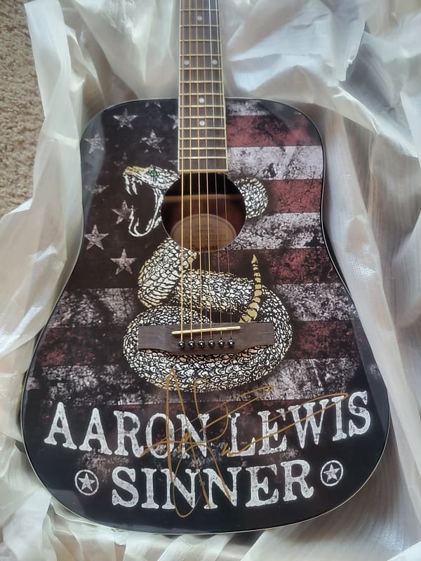 Aaron Lewis of Staind, Autographed "Sinner" Acoustic Guitar, | Reverb