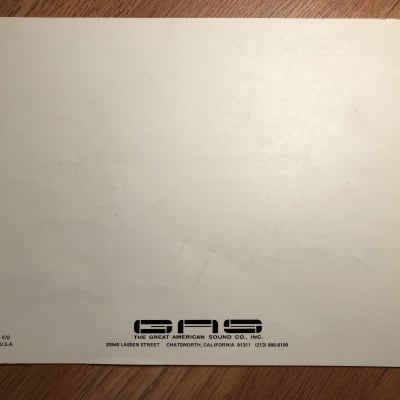 GAS Ampzilla II Owner's Manual | Reverb