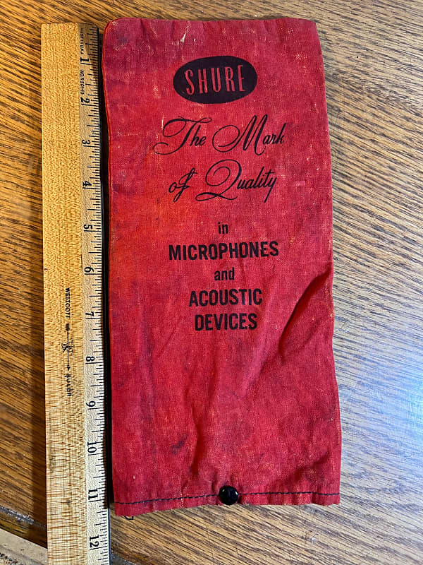 Vintage SHURE MICROPHONE Storage Bag/Dust Cover-Velvet | Reverb