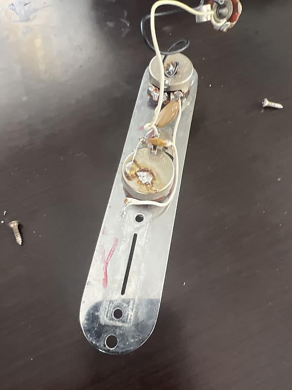 1969 Fender Telecaster control plate, pots, Caps & knobs | Reverb