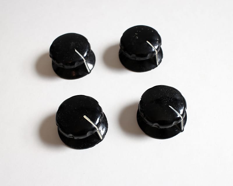 4 Vintage Large Black RCA Viz Bakelite Daka-Ware Knob 1.5" | Reverb